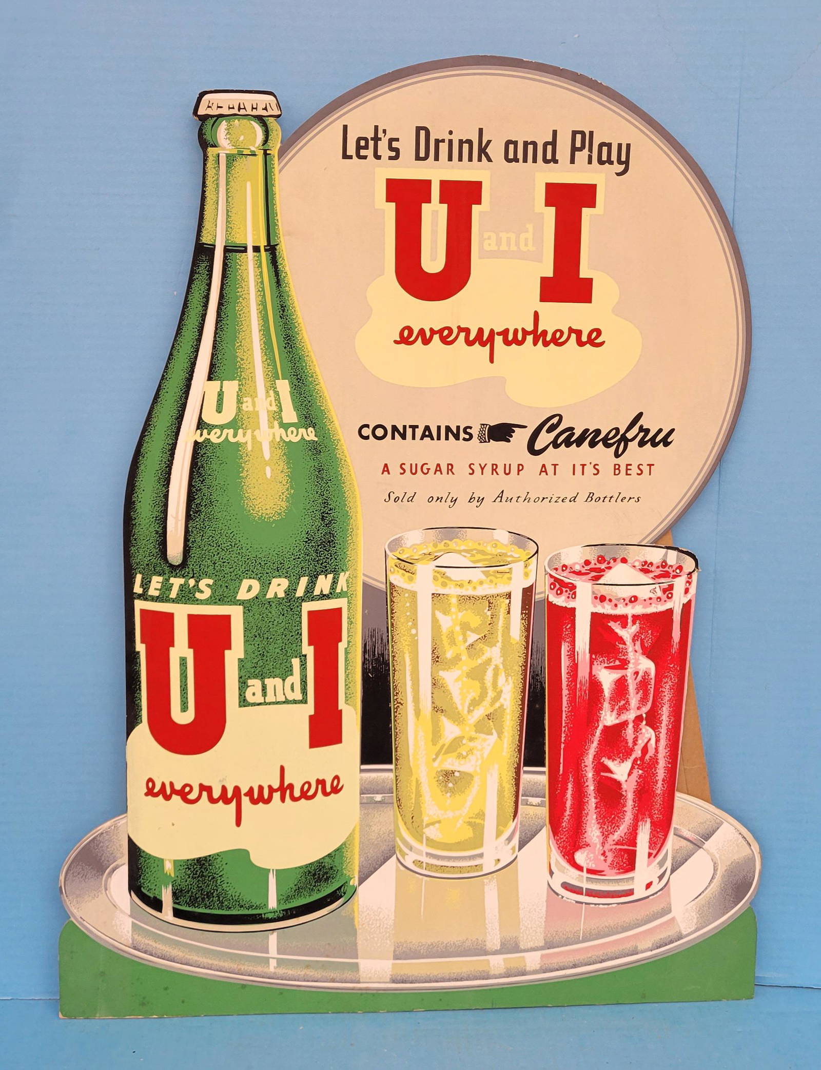 Lets Drink U And I Everywhere Cardboard Easel Back Display Sign Nos Auction