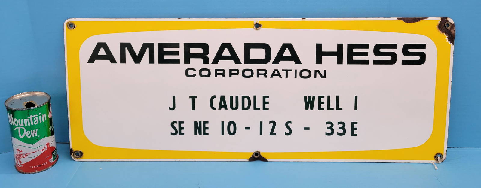 Amerada Hess Corporation Porcelain Sign Auction