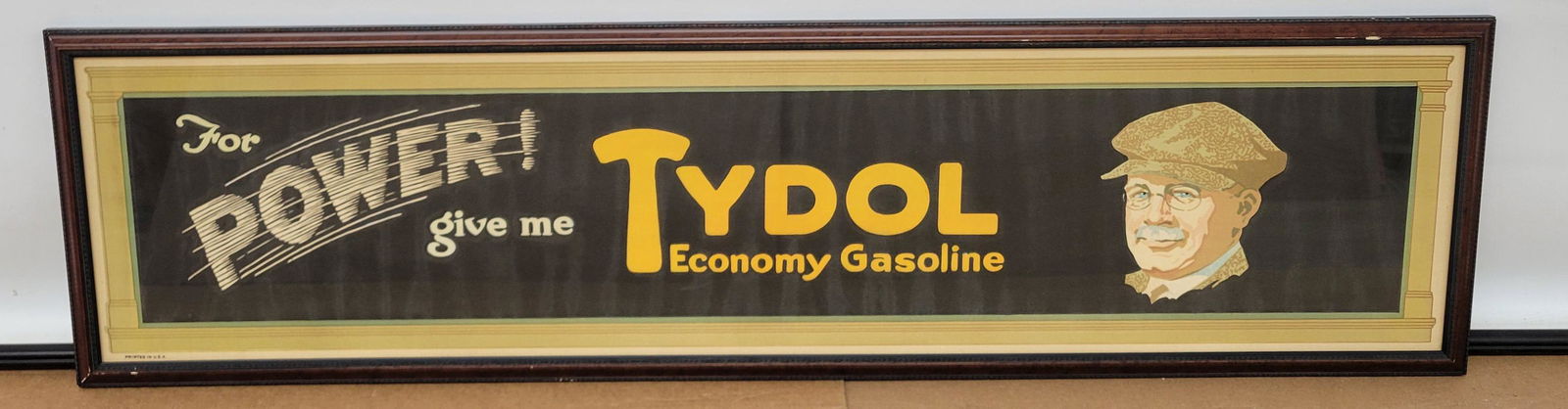 Tydol Economy Gasoline Framed Advertising Auction