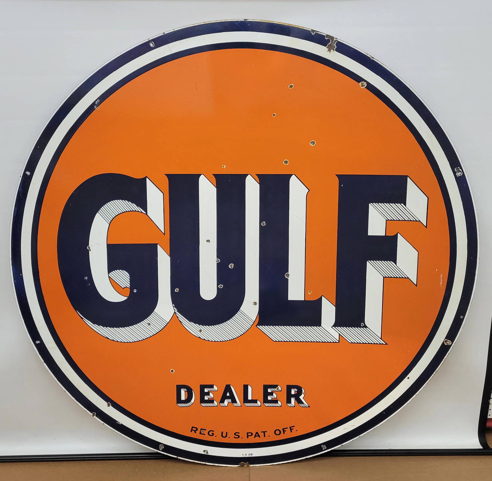 Gulf 66" Dsp Porcelain Sign Auction