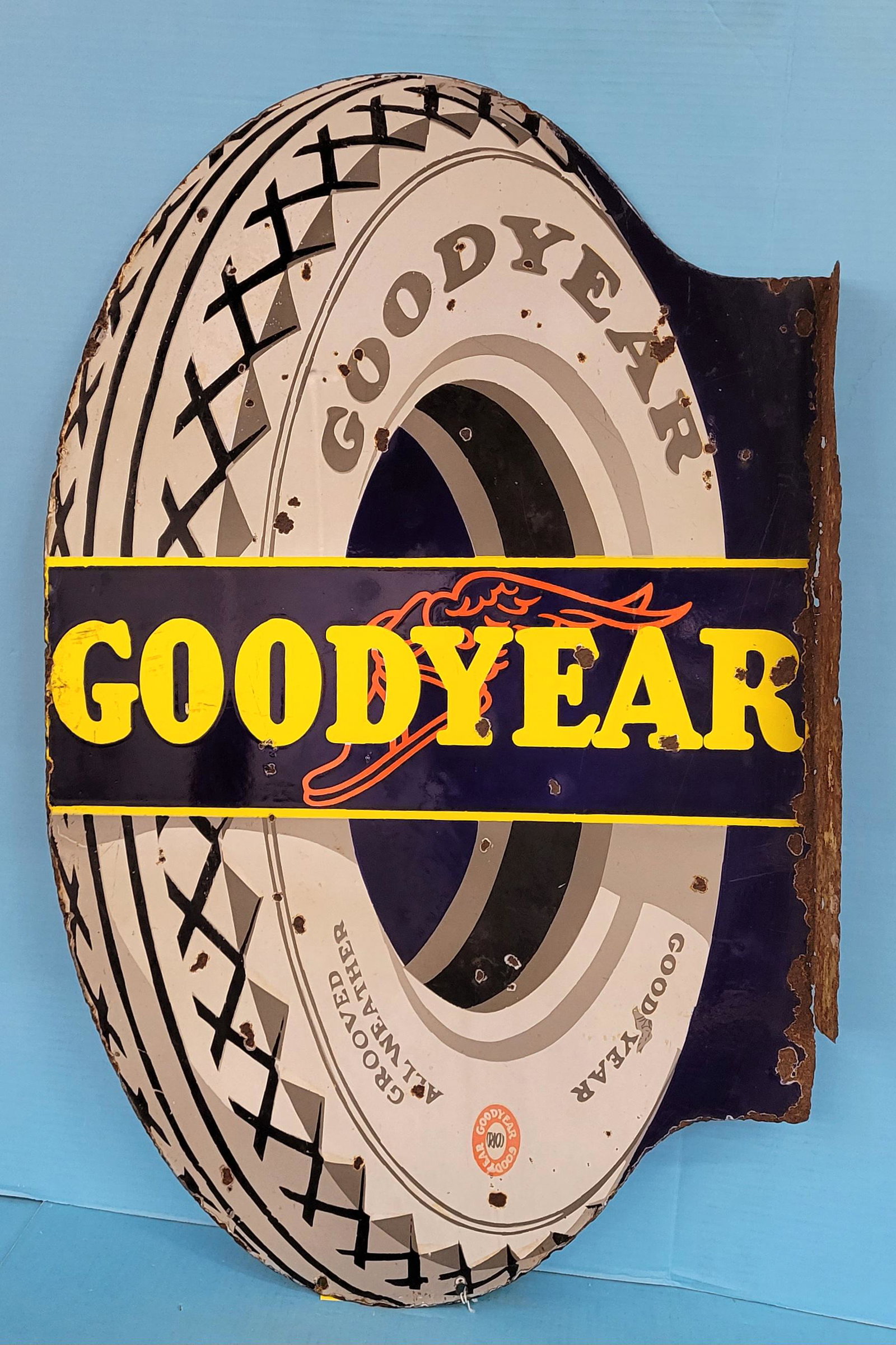 Goodyear All Weather Porcelain Flange Sign