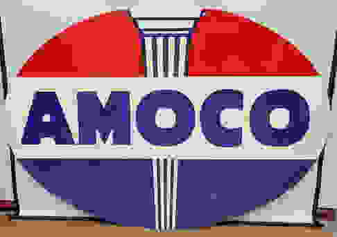 Amoco Gasoline Porcelain Id Sign Auction