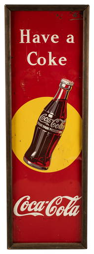1948 Have A Coke Coca Cola Framed Vertical Sign