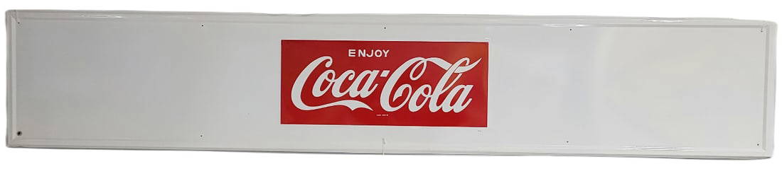 Enjoy Coca Cola Single Sided Metal Horizontal Privilege Panel Sign Auction