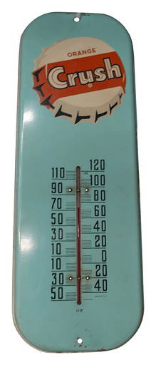 Orange Crush Metal Bottle Cap Thermometer
