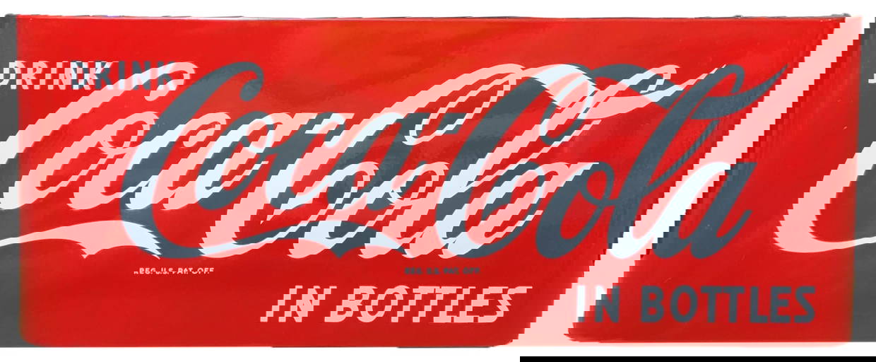 Drink Coca Cola In Bottles Single Sided Porcelain Sled Sign