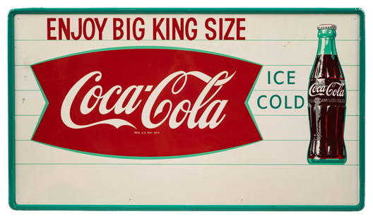 Enjoy Coca Cola Single Sided Metal Horizontal Privilege Panel Sign Auction
