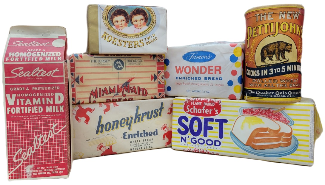 Wonder, Schafer's, Miami Maid, Honeykrust, Koesters Bread Vintage ...