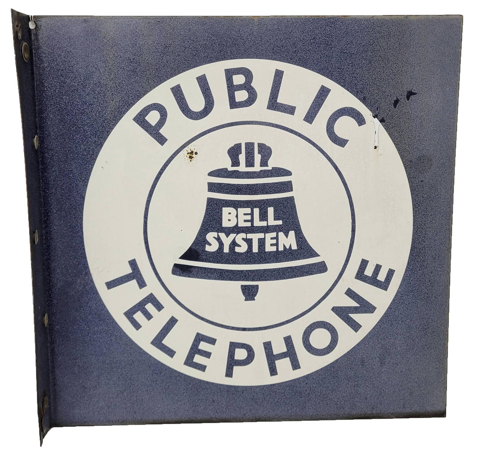 Bell System Public Telephone Dsp Flange Sign W/ Logo Auction