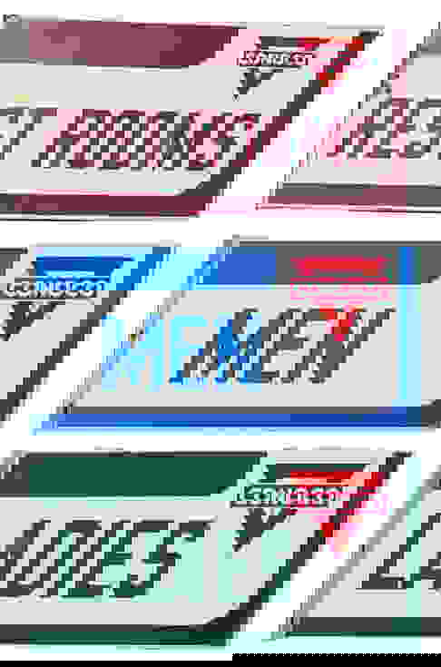 Conoco Men Ladies Rest Rooms Double Sided Metal Flange Signs Auction