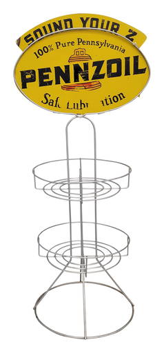 Pennzoil Sound Your Z Motor Oil Can Display Rack Stand