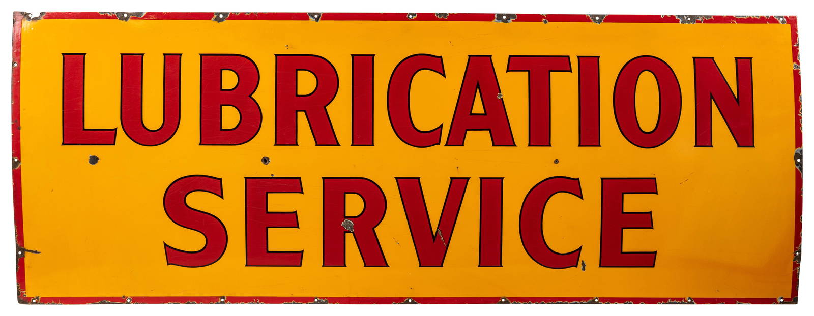 Shell Lubrication Service Single Sided Porcelain Sign Auction