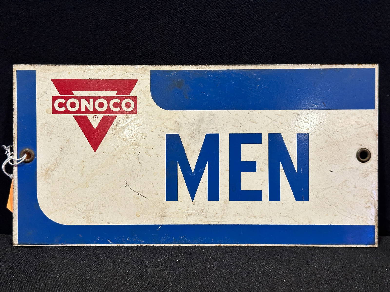 Conoco Tin Metal Men Rest Room Sign Auction