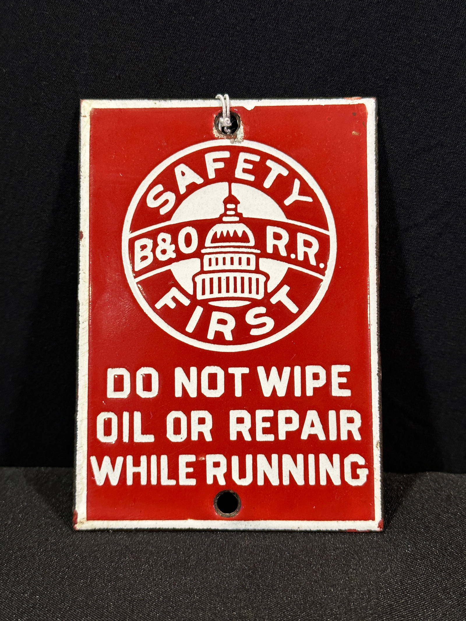 B&o Rail Road Safety First Porcelain Sign Auction