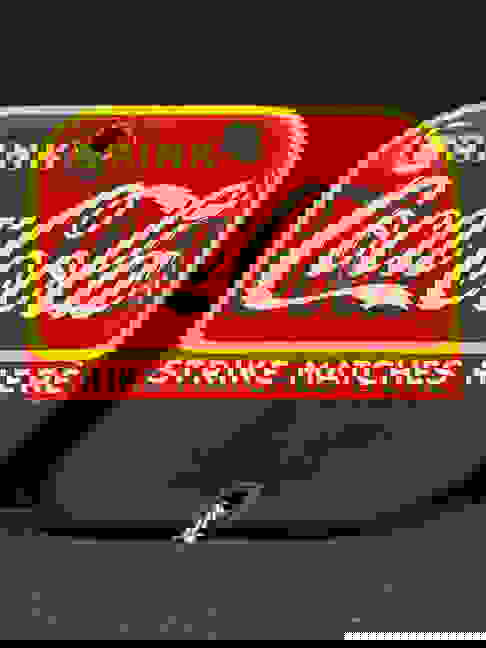 Drink Coca Cola Coke Soda Match Striker Porcelain Sign Auction