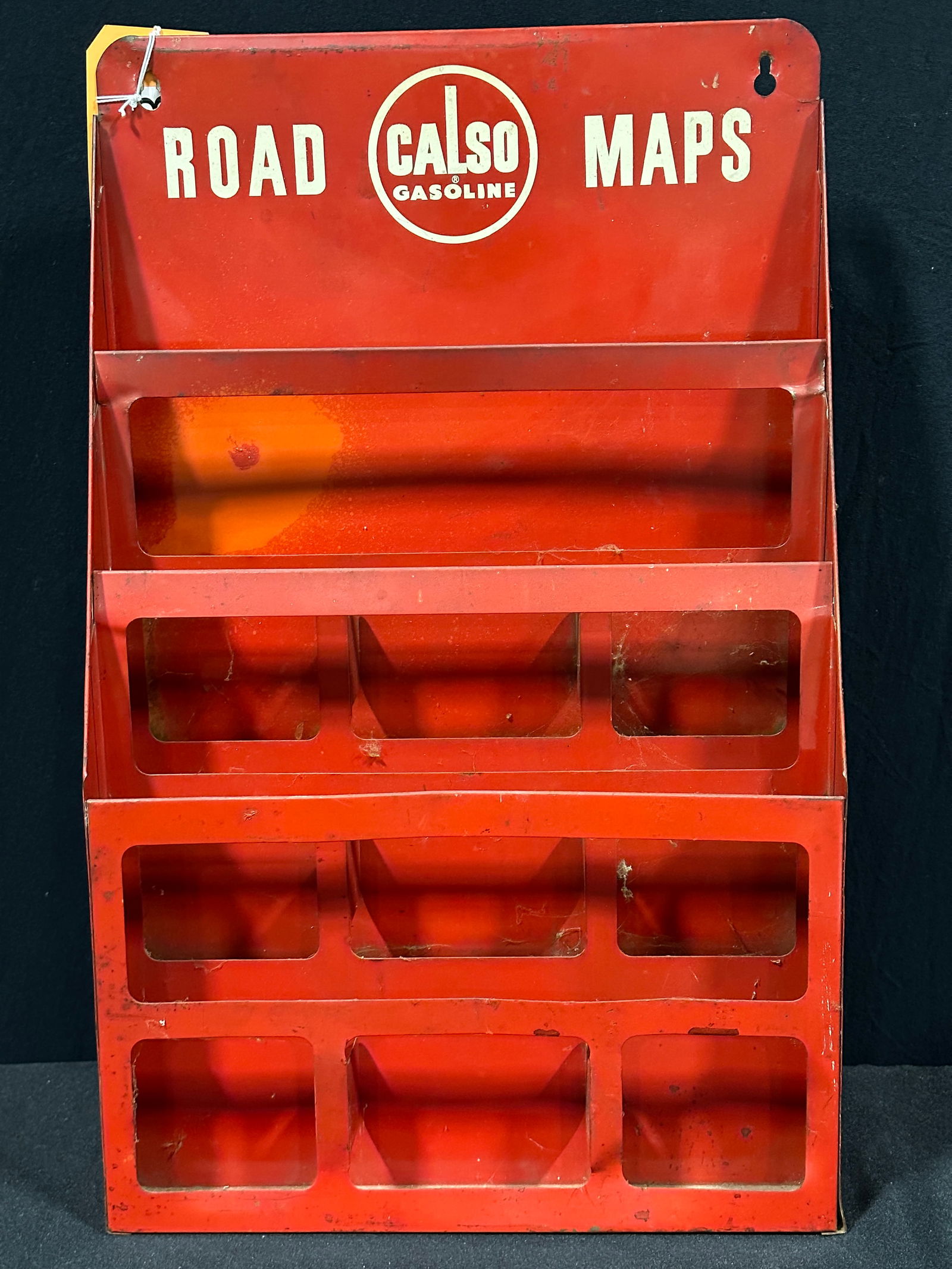Calso Gas Road Map Dealer Display Tin Metal Sign Auction