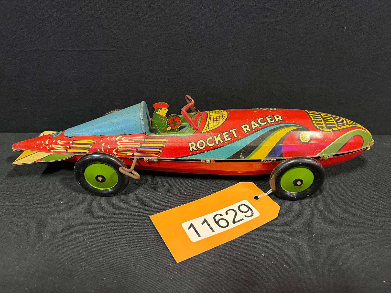 Marx Tin Litho Rocket Racer Wind Up Toy Auction
