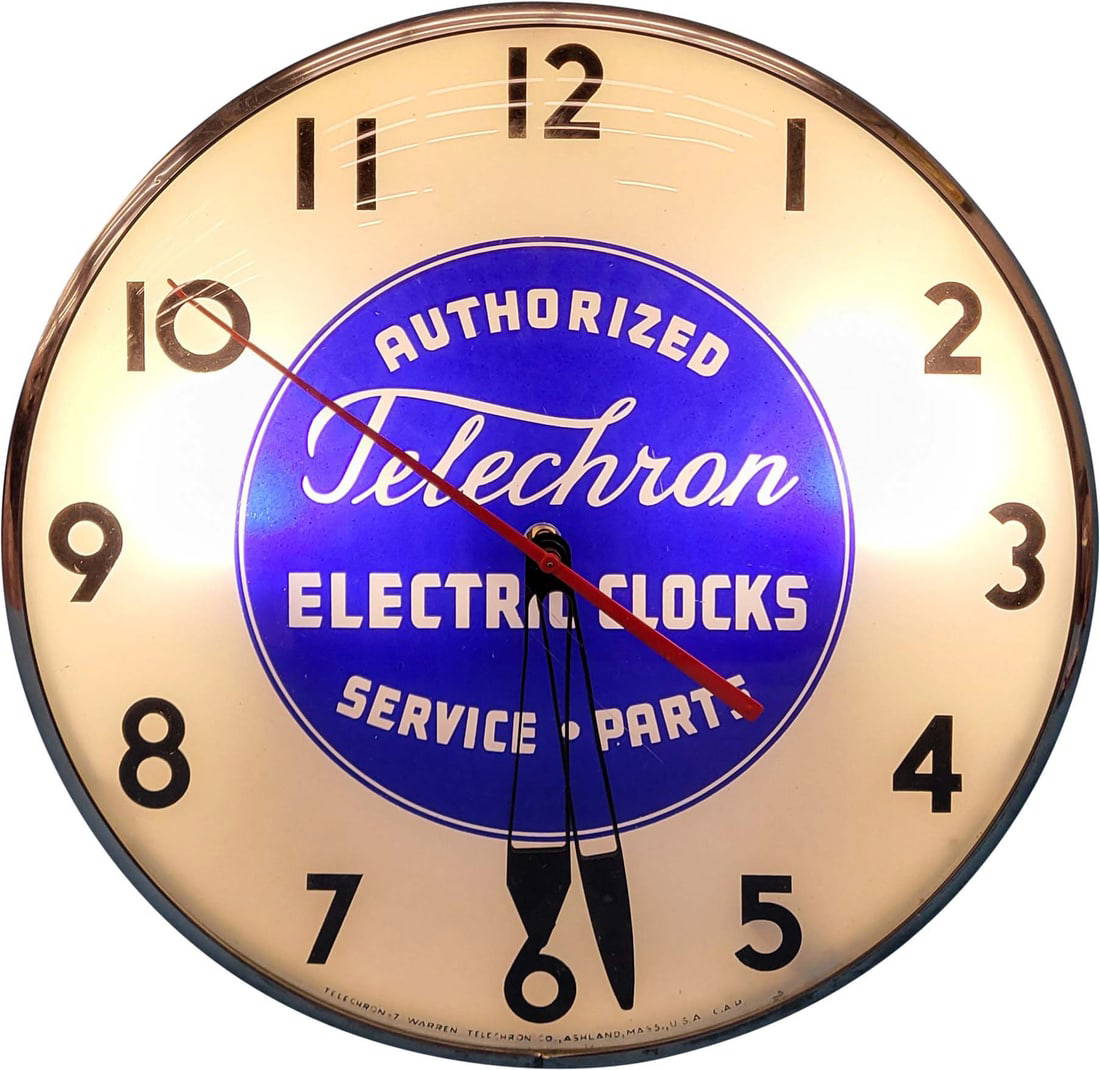Telechron Authorized Electric Clocks Service Parts Light Up Clock Auction