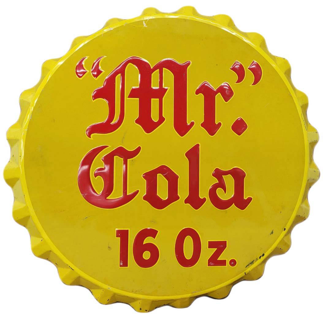 39" Mr. Cola 16oz Bottle Cap Sign - Apr 05, 2024 | Rockabilly Auction ...