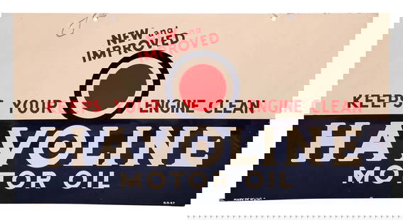 1947 Havoline New And Improved Motor Oil Dst Sign W/ Bullseye Logo