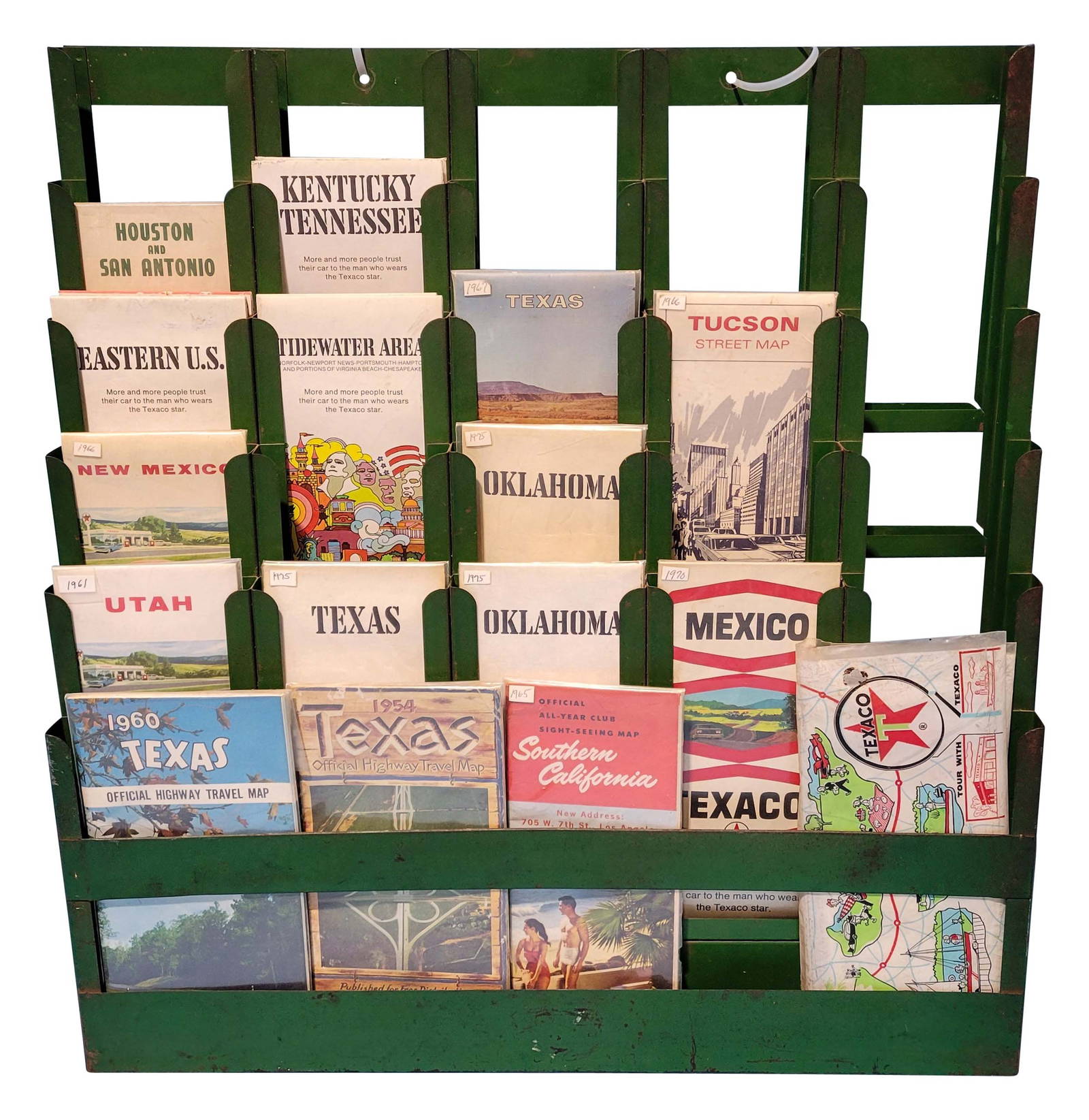 Texaco Metal Brochure Map Rack Auction