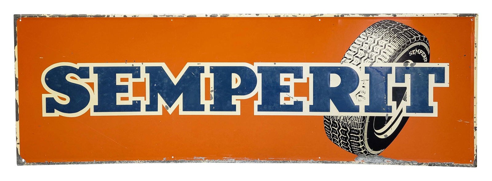 Semperit Tire Single Sided Metal Sign Auction