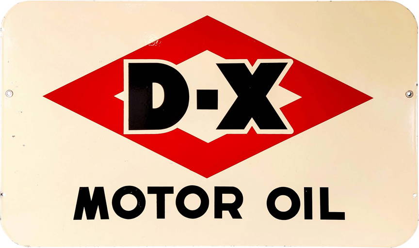 Double Sided Porcelain D X Motor Oil Sign