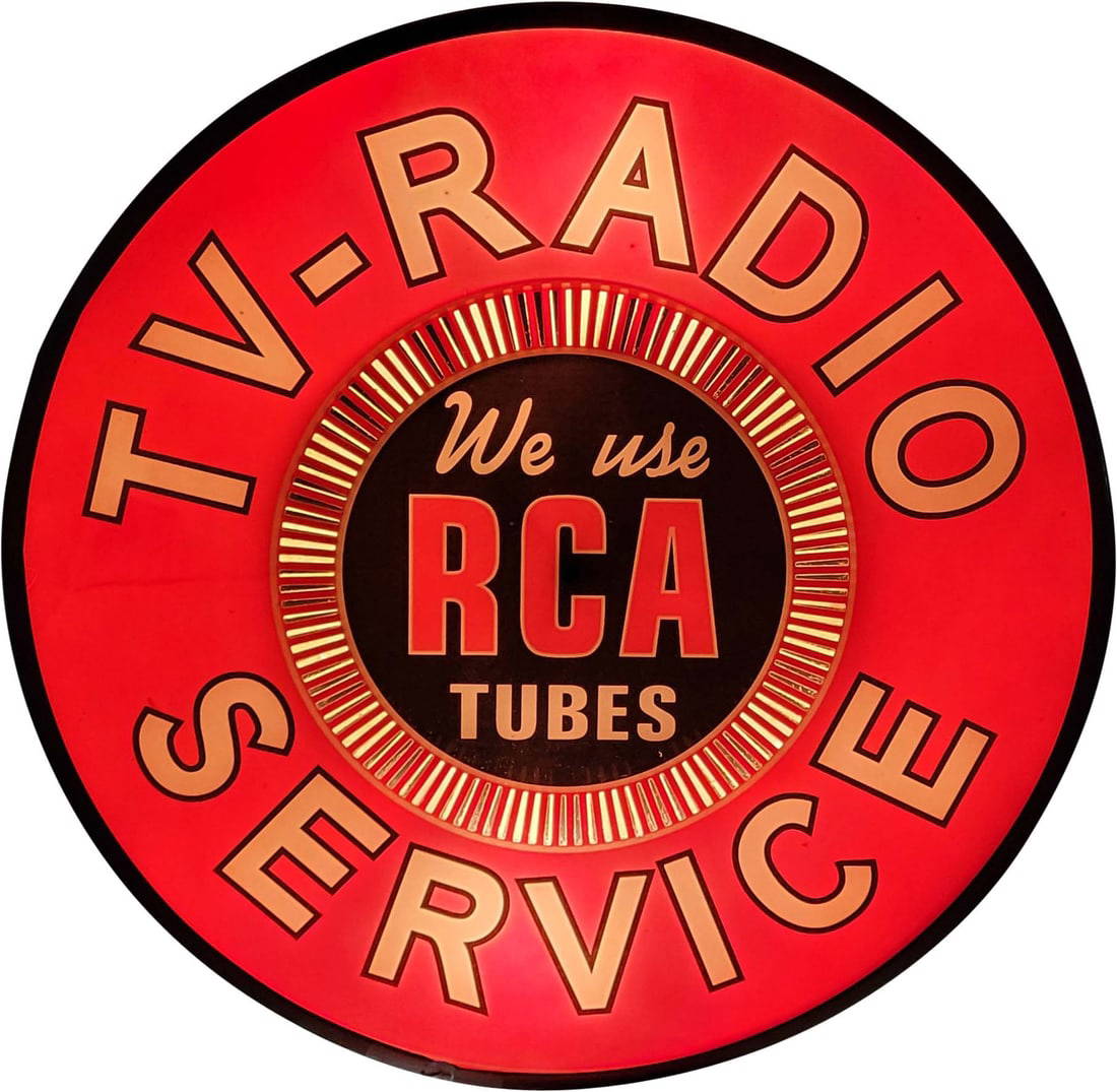 15" Rca Tv-radio Service Spinner Light Up Sign Auction