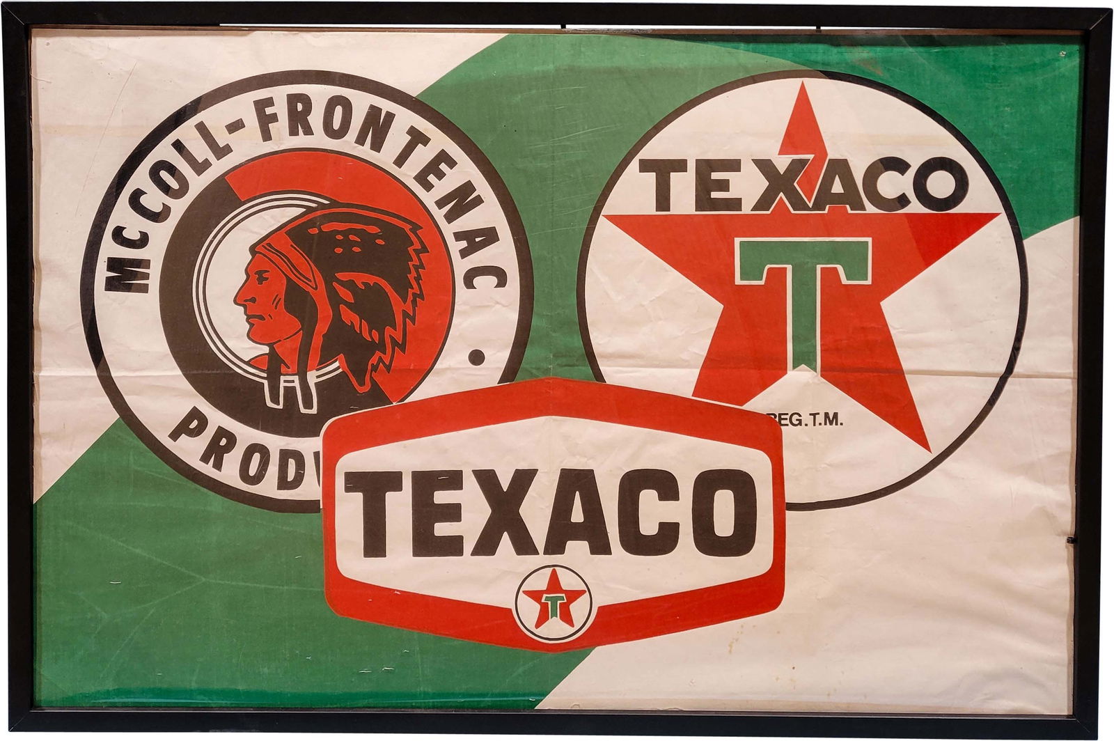 Texaco Mccoll Frontenac Framed Banner Auction