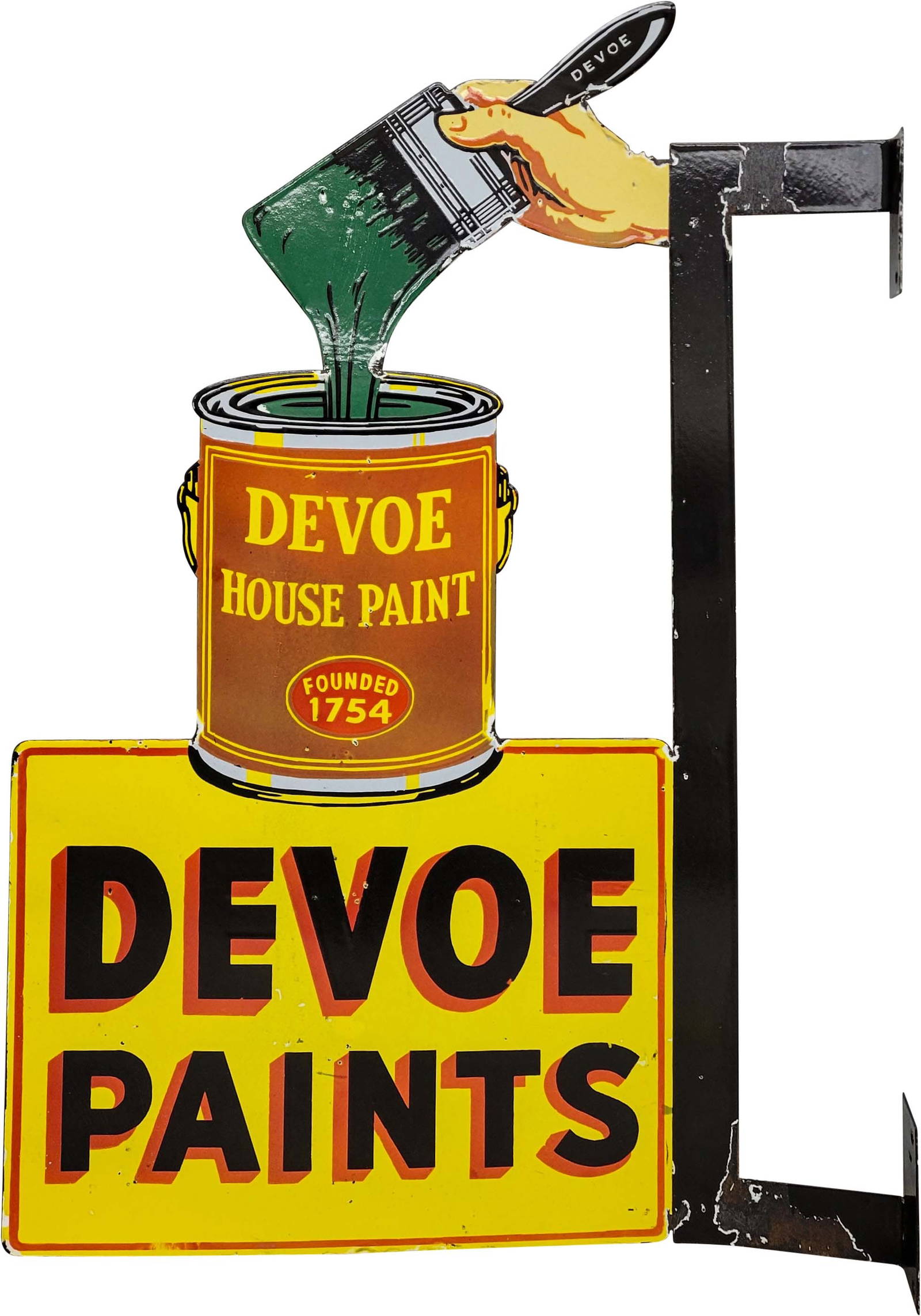 Devoe House Paint Porcelain Flange Reproduction Sign Auction