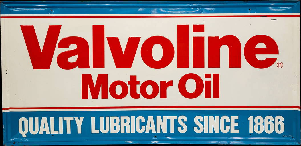 Valvoline Motor Oil Embossed Single Sided Tin Sign