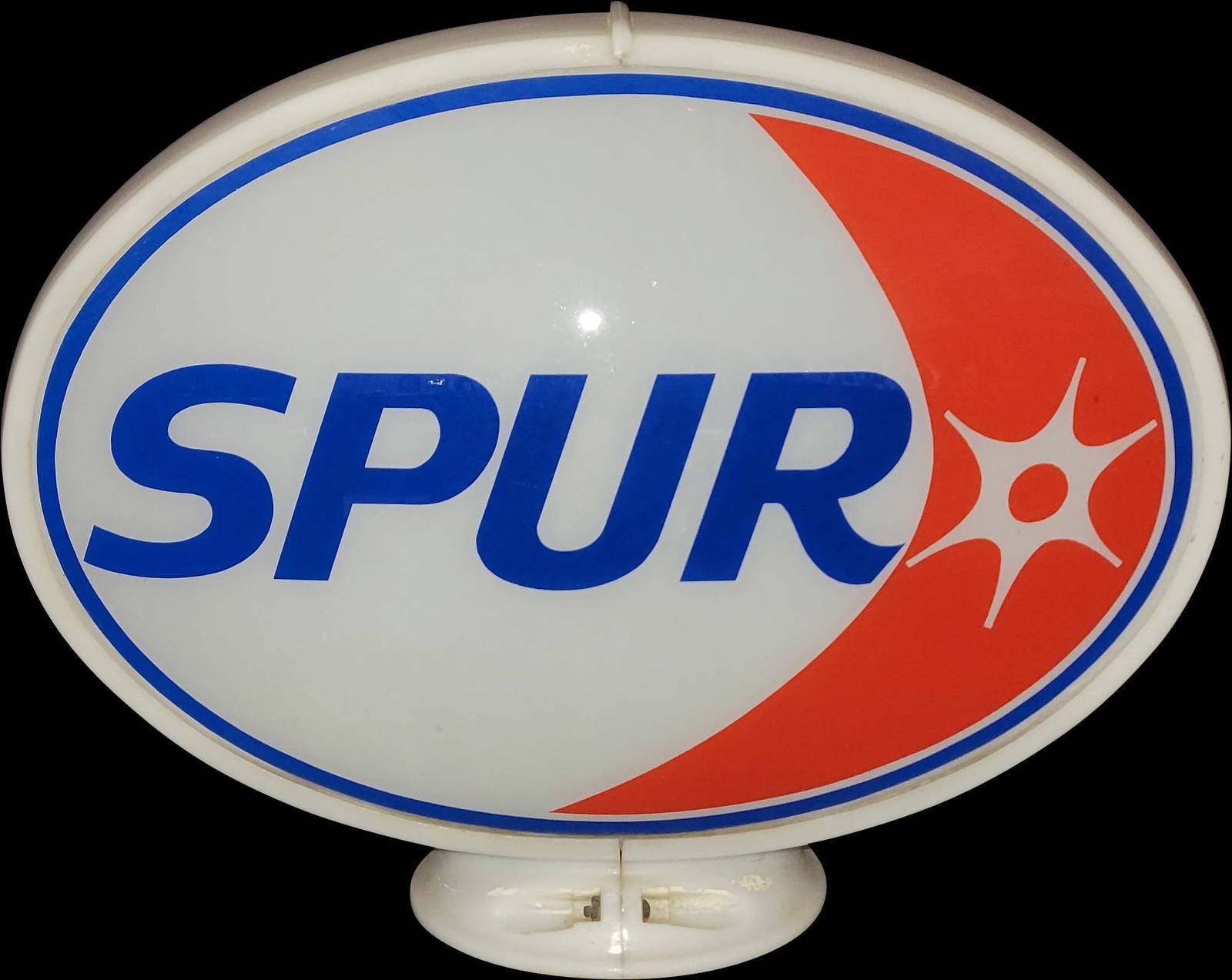 Spur Gasoline Complete Oval Gas Pump Globe W/ Capco Body Auction