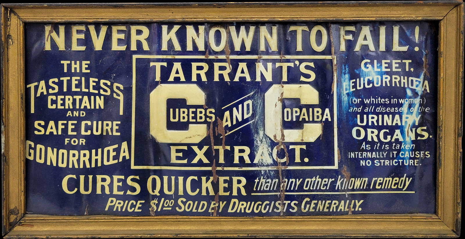 Tarrant's Extract Framed Single Sided Tin Sign Auction