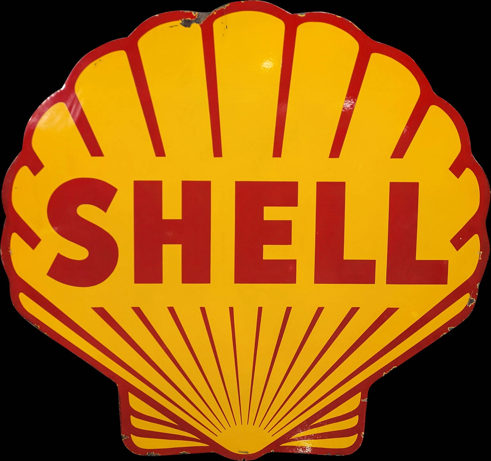 Shell Single Sided Porcelain Clam Shell Sign Auction