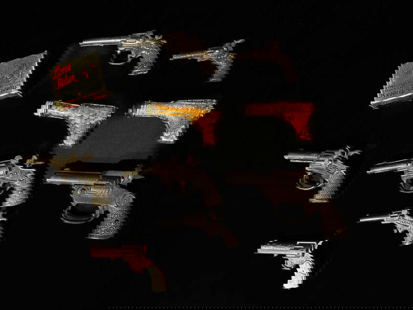 Oh Boy Echo Doc King Pluck Buck Cap Gun Lone Rider Paper Caps 2 Glass ...