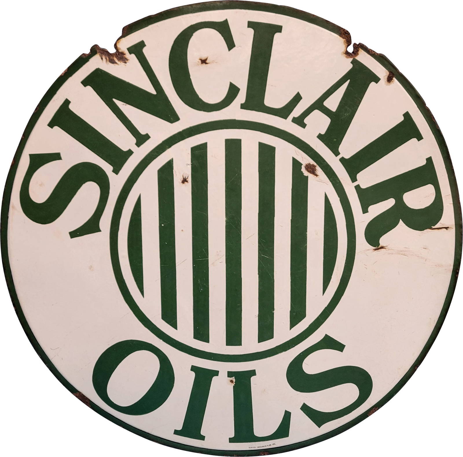 Rare Sinclair Oils 30" Dsp Sign W/ Stripes Auction