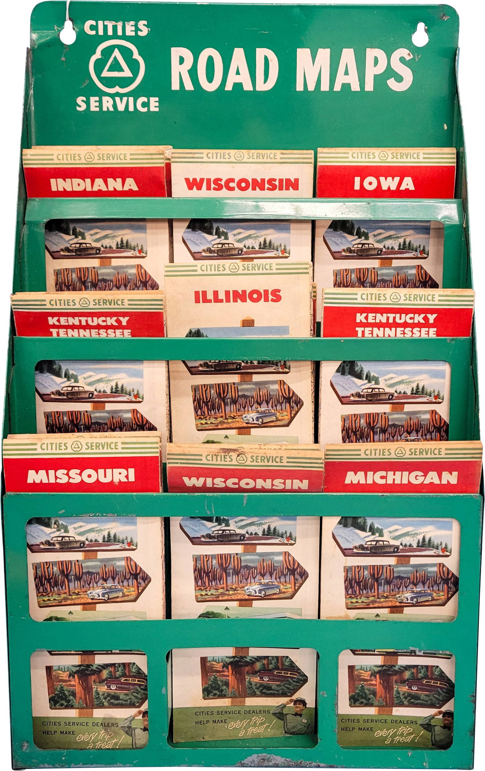 Cities Service Road Map Display Rack Auction