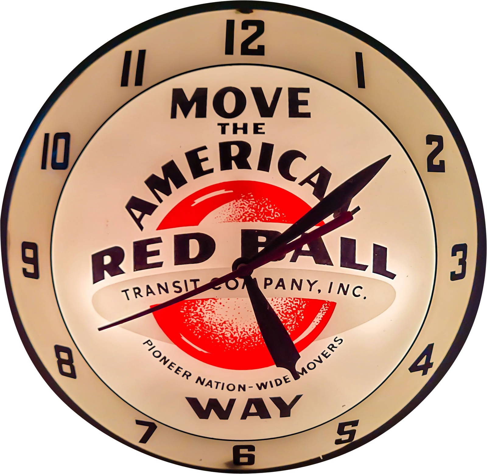 Red Ball Transit Company Double Bubble Light Up Advertising Clock Auction