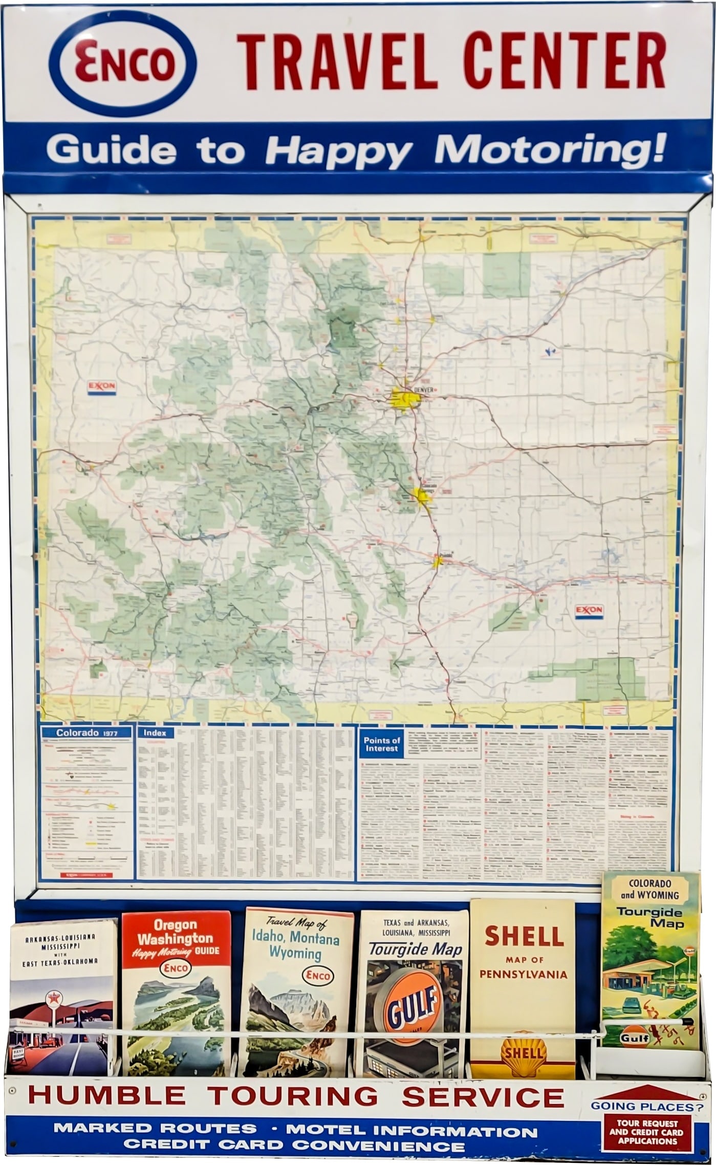 Humble Enco Travel Center "guide To Happy Motoring" Map Display Sign ...
