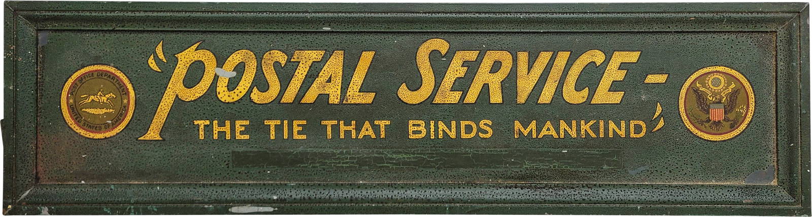 Unique Postal Service "the Tie That Binds Mankind" Single Sided Tin ...