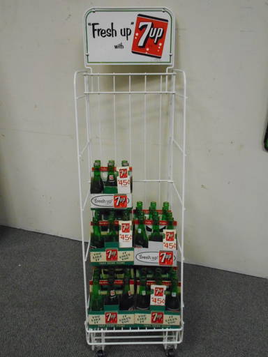 Rare Rolling 7up Bottle Display Rack
