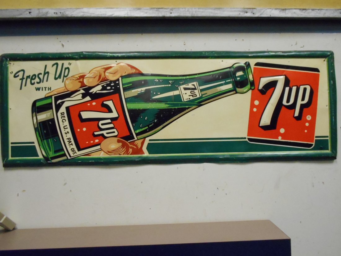 Large 1951 Embossed 7up sign