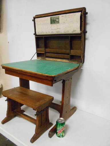 Childs Scrolling Desk & Seat By Foundation Desk Co.