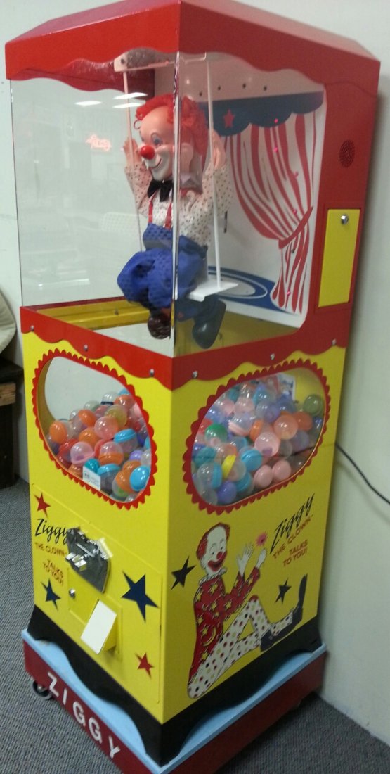 Coin operated Ziggy the Clown talking vending machine