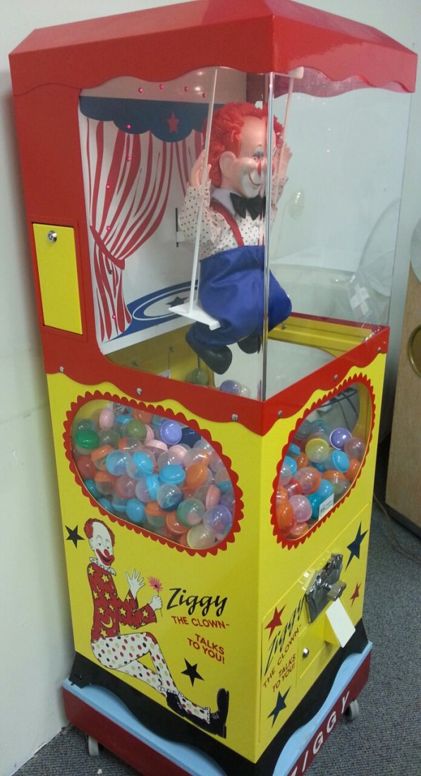 Coin operated Ziggy the Clown talking vending machine
