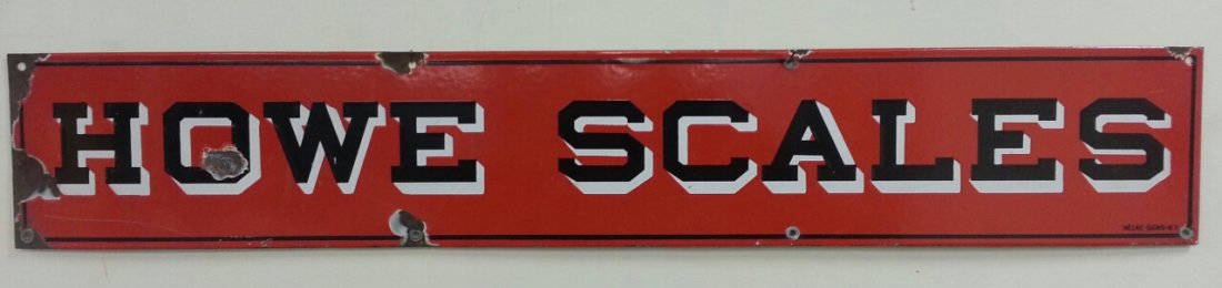 Porcelain Howe Scales Advertising Sign
