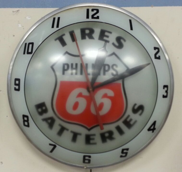 Original Phillips 66 double bubble advertising clock