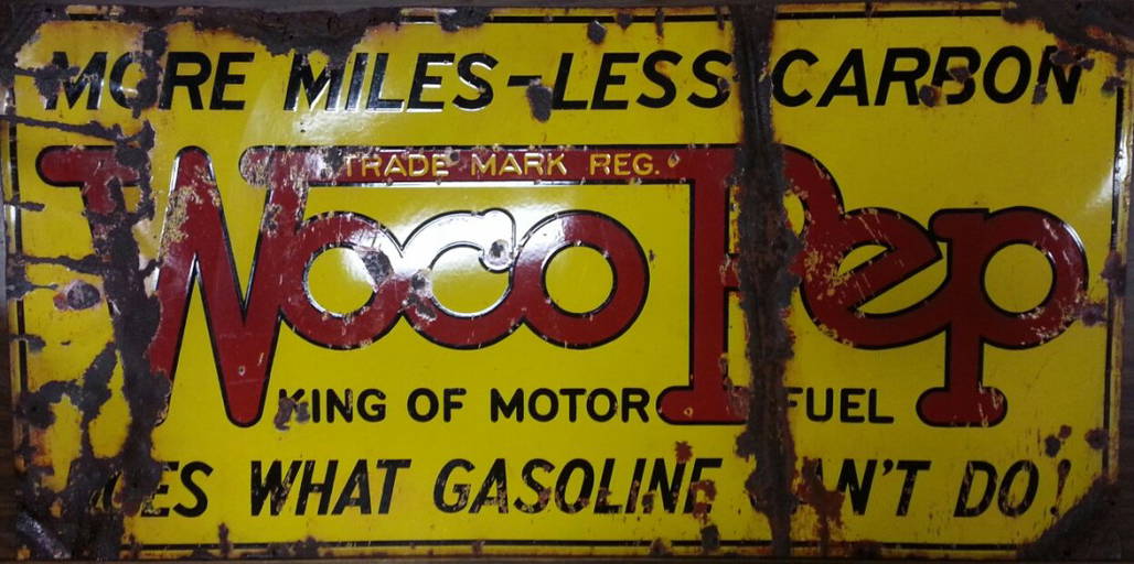 Porcelain Woco Pep Petroliana Advertising Sign