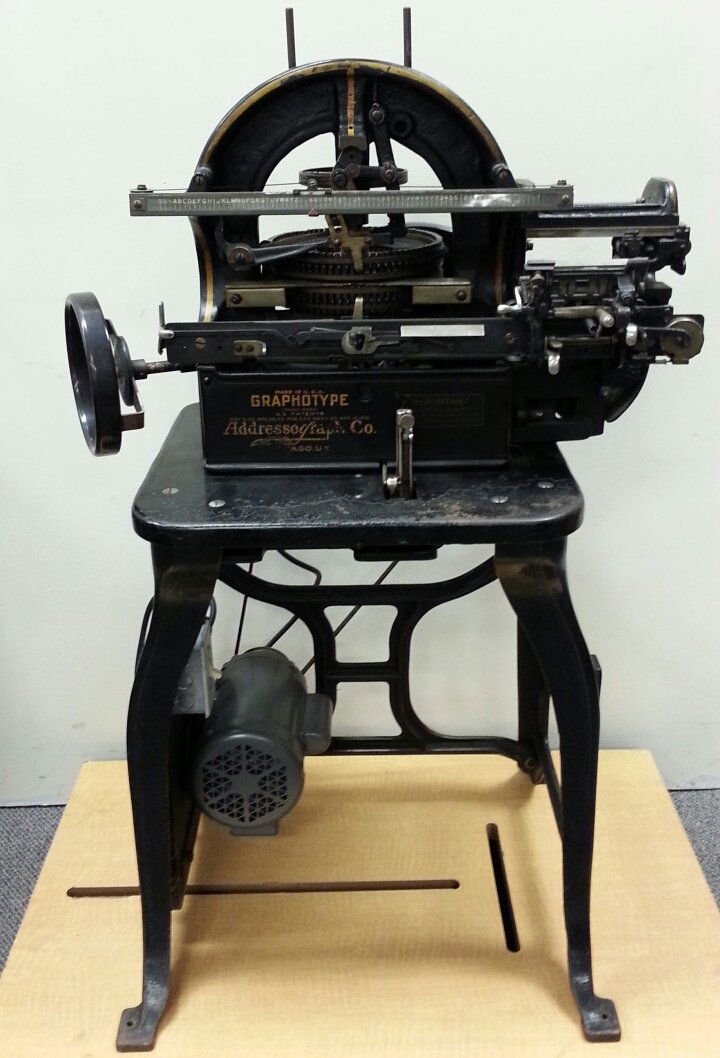 GRAPHOTYPE Addressograph Co. Dog tag machine
