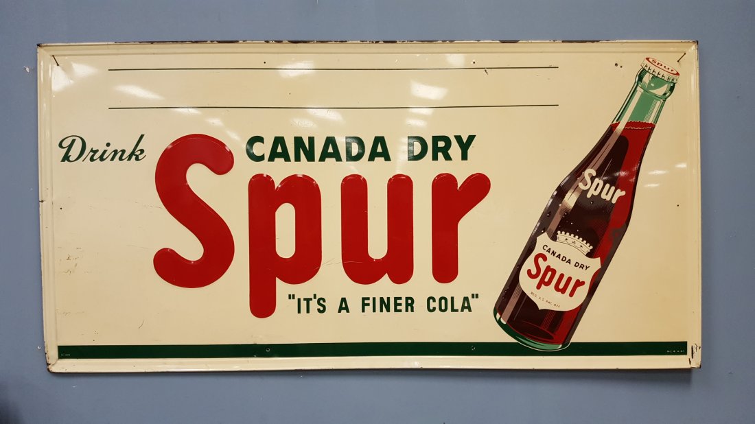 1947 Spur Canada Dry Embossed Advertising Sign